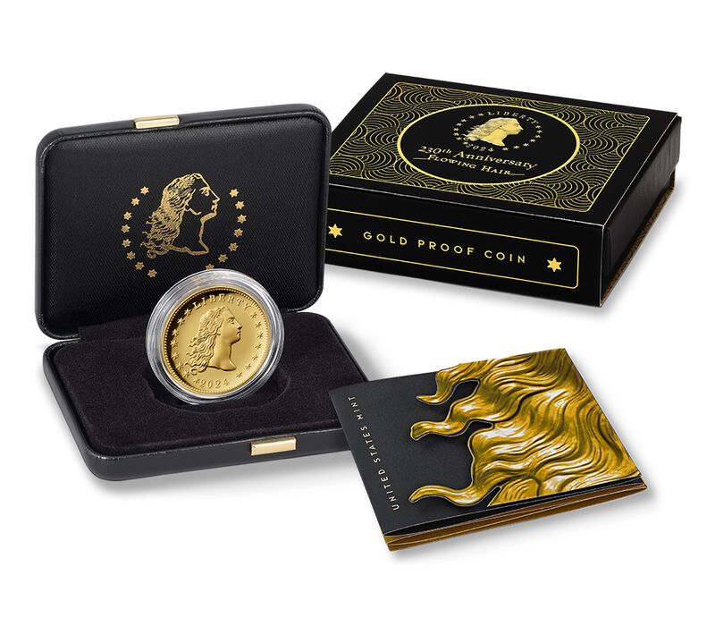 Flowing Hair 230th Anniversary Flowing Hair High Relief Gold Coin | US
