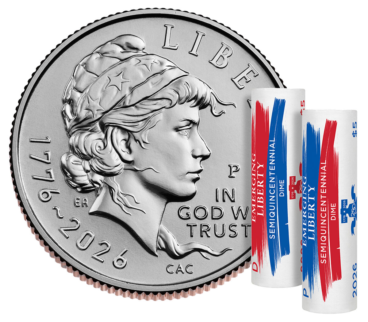 Emerging Liberty 2026 Semiquincentennial Dime Two-Roll Set ...