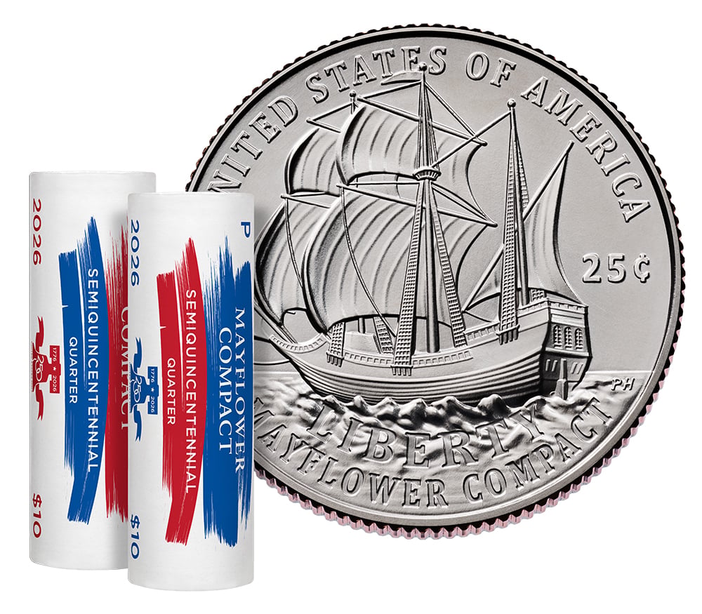 2026 Semiquincentennial Two-Roll Set – Mayflower Compact (Philadelphia ...
