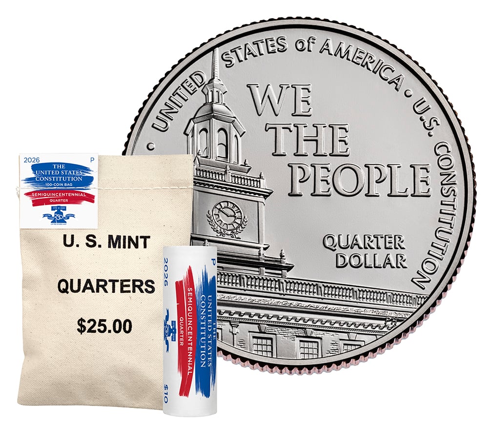 Semiquincentennial Quarters 2026 Rolls and Bags – U.S. Constitution | U ...