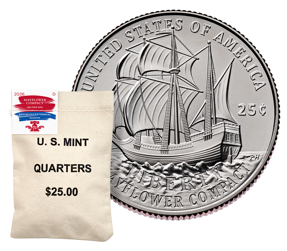 2026 Semiquincentennial 100-Coin Bag – Mayflower Compact (Denver) | US Mint
