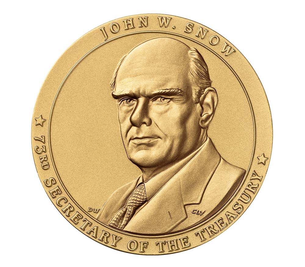 John W. Snow, Secretary of the Treasury Bronze Medal 3 Inch | US Mint